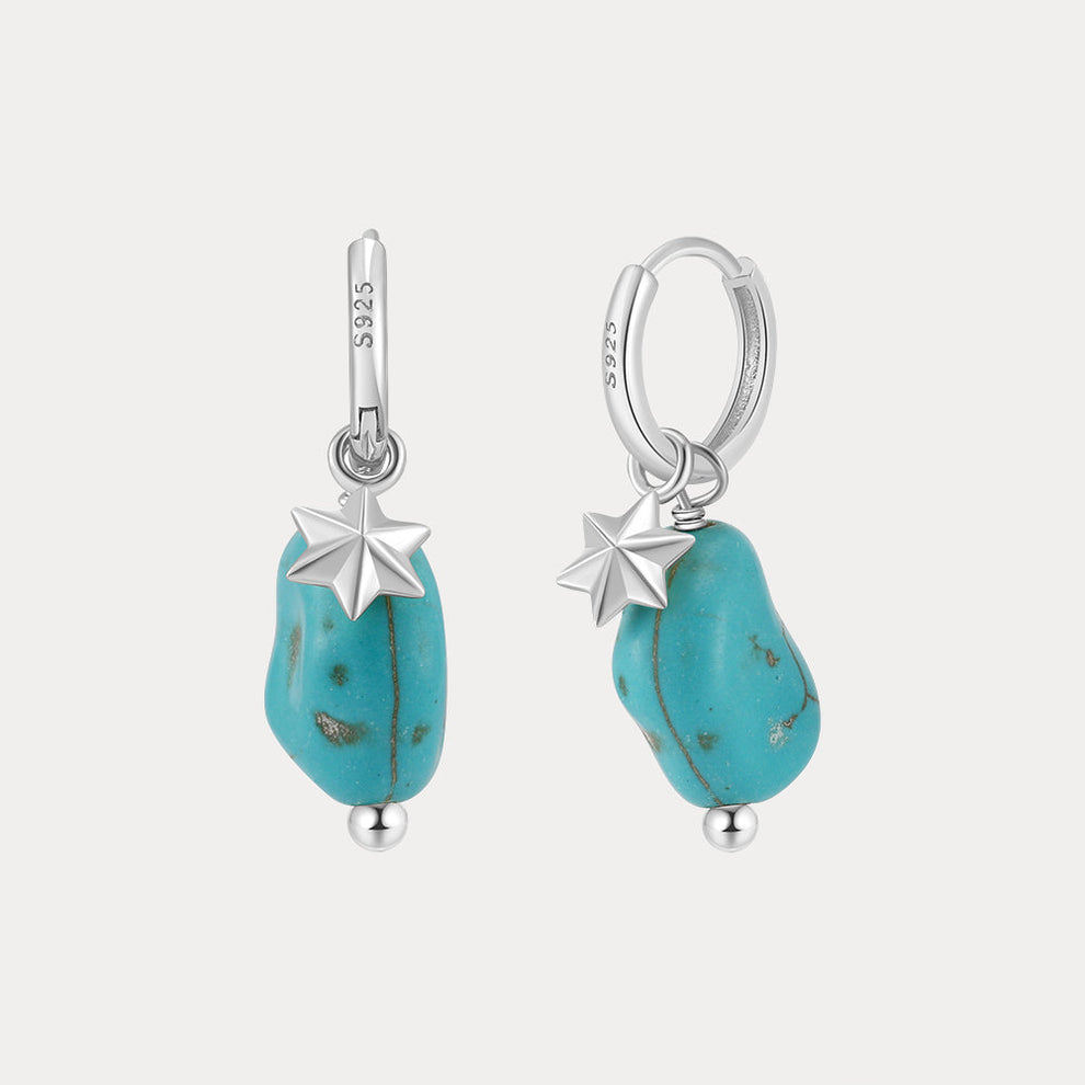 Star Turquoise Dangling Earrings – Stars Tarot